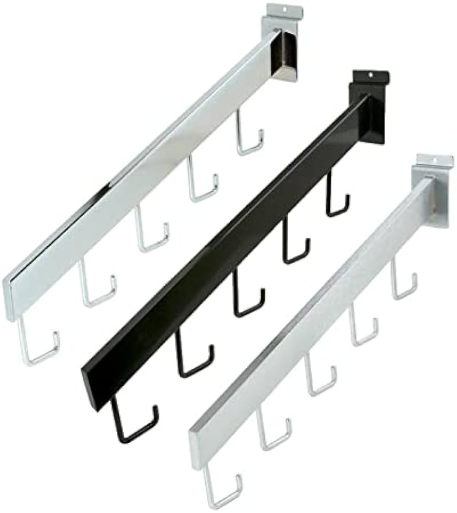 Only Hangers Slatwall Waterfall 5-Hook Rectangular Pack of 3 ...